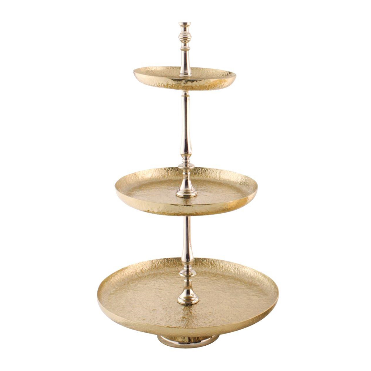 Order Vague Aluminium Round 3 Tier Stand with Steel Gold Finish 46 cm ...