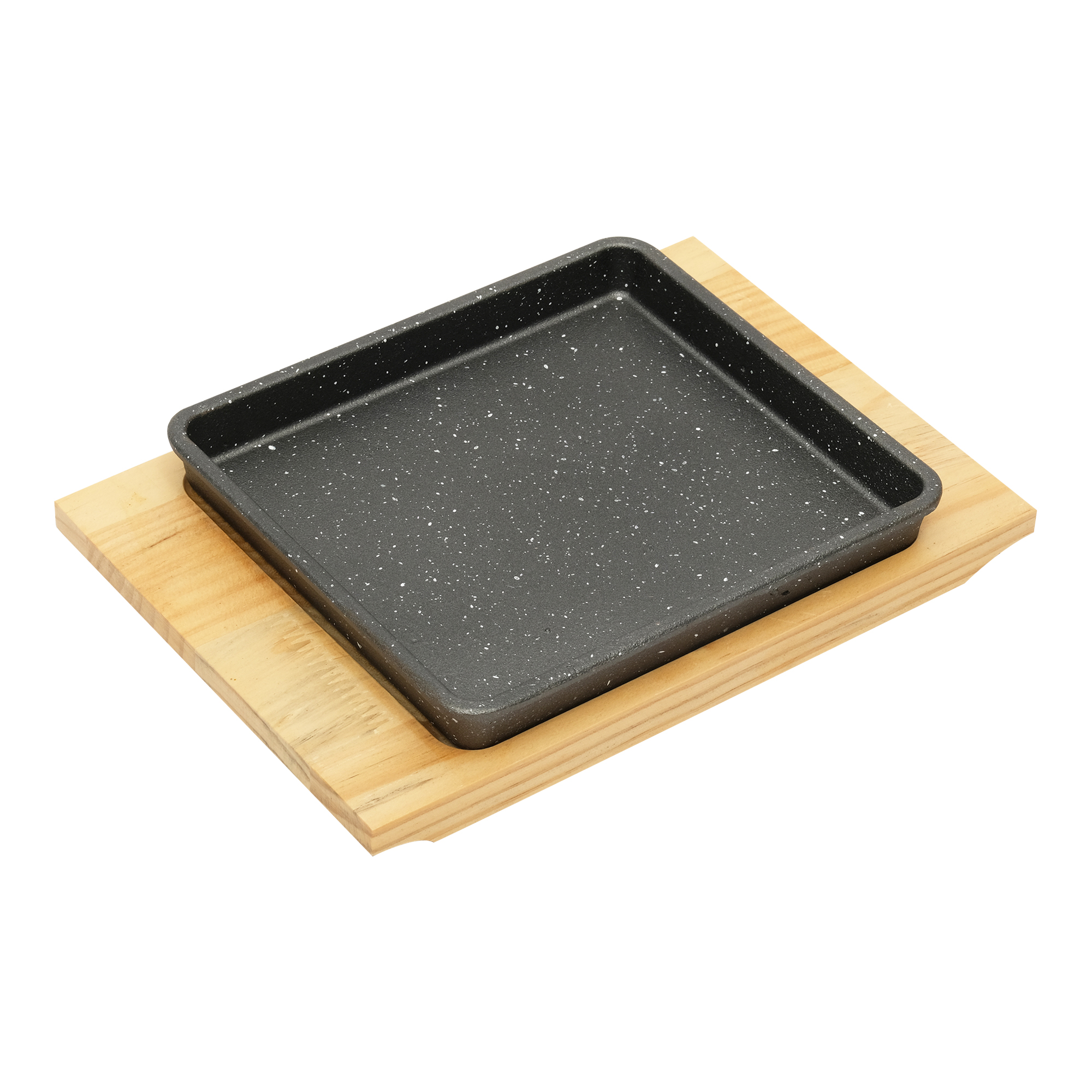 Order Vague Cast Iron Square Sizzling with Base 19 cm Black Brown Cast ...