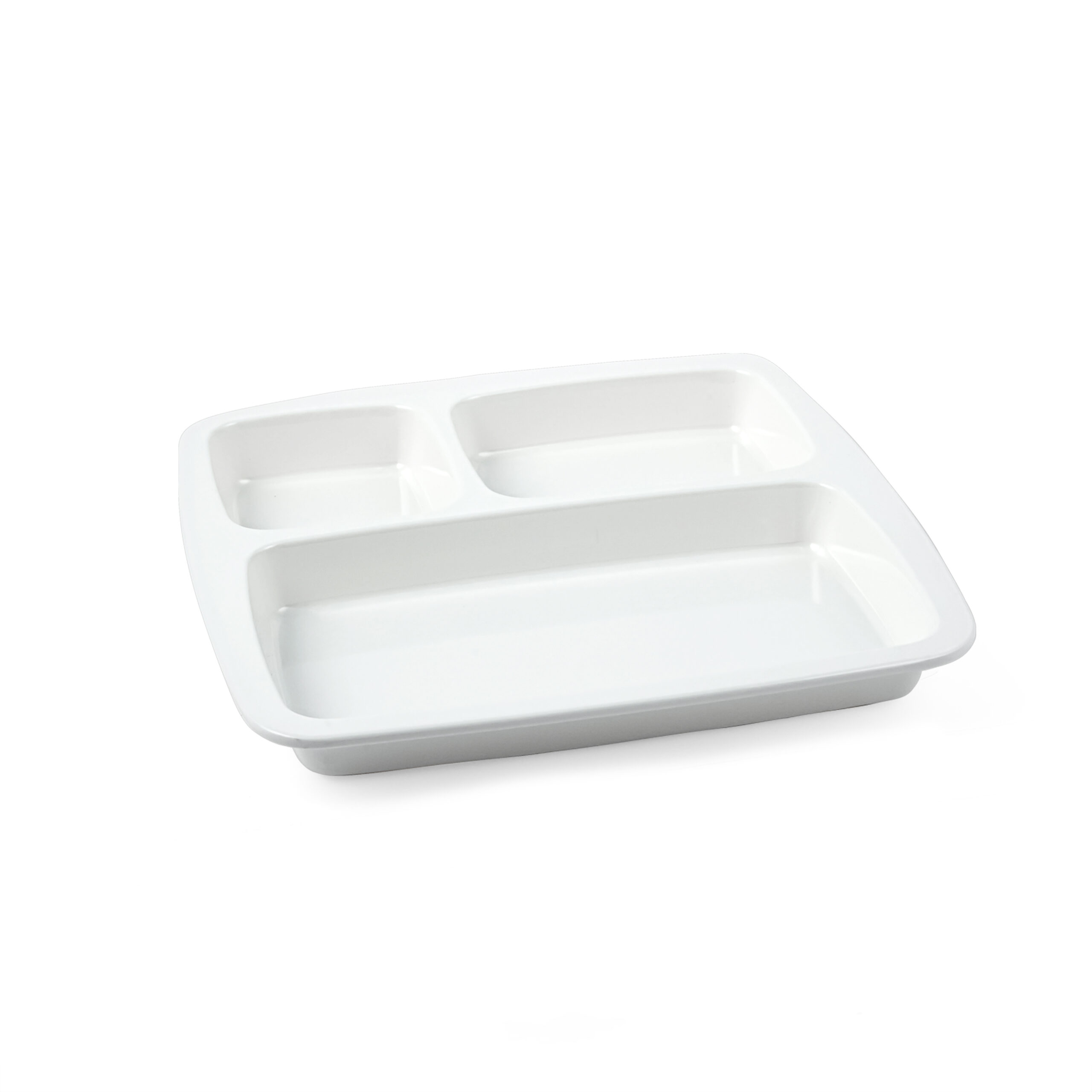 Vague Melamine Square 3 Compartment Divided Platter 25 cm White ...