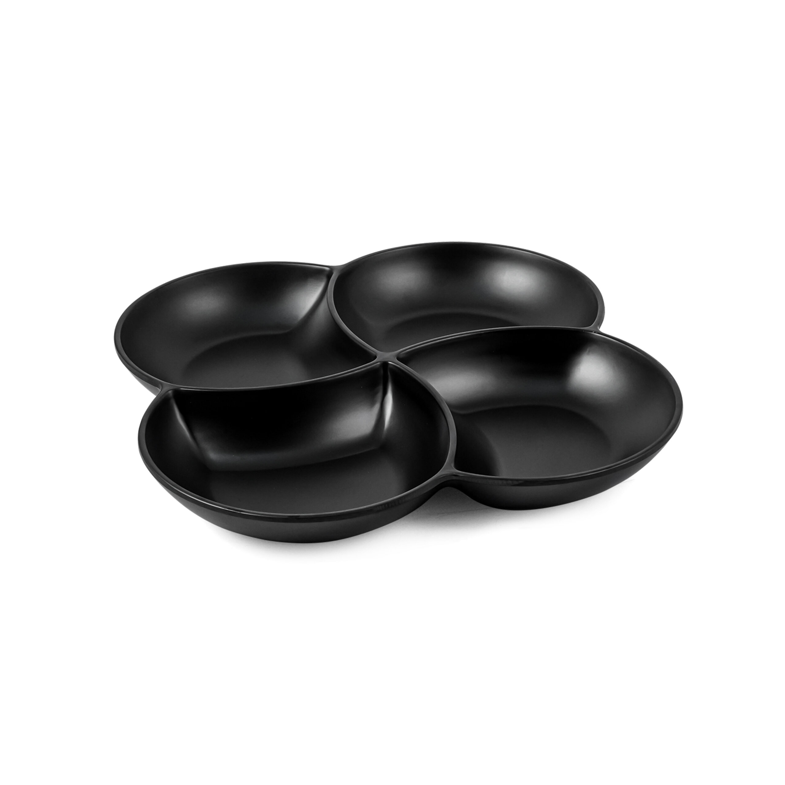 Vague Melamine Square Flower Divided Platter 26 cm Black Melamine ...