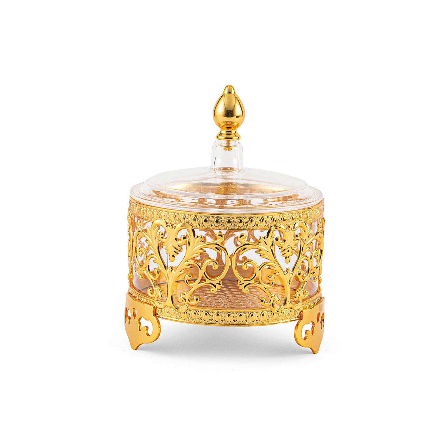 Order Vague Round Metal Cake Server with Acrylic Cover 14 cm Gold ...