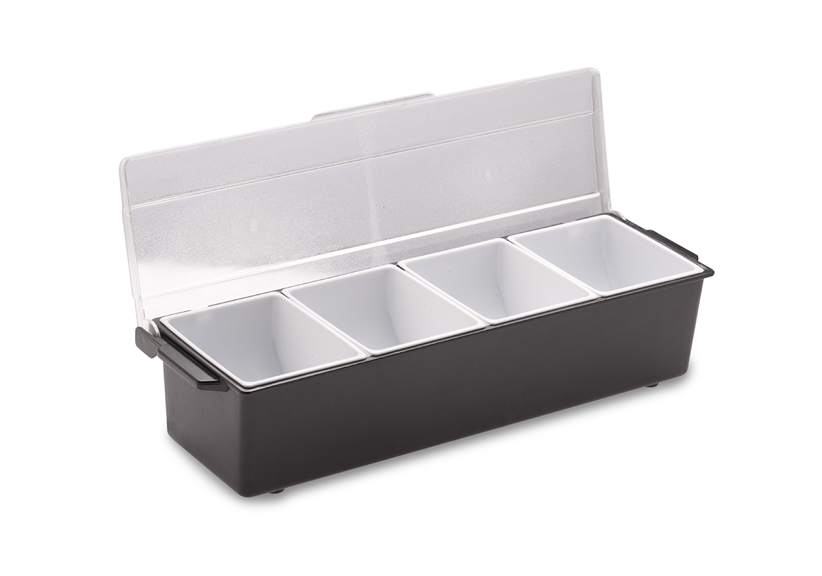 Order White Plastic 4 Compartment Container White Black PC Now! | Jomla.ae