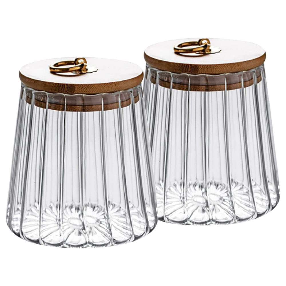 1Chase - Conical Borosilicate Glass Storage Jar 600ml - Pack Of 2 ...