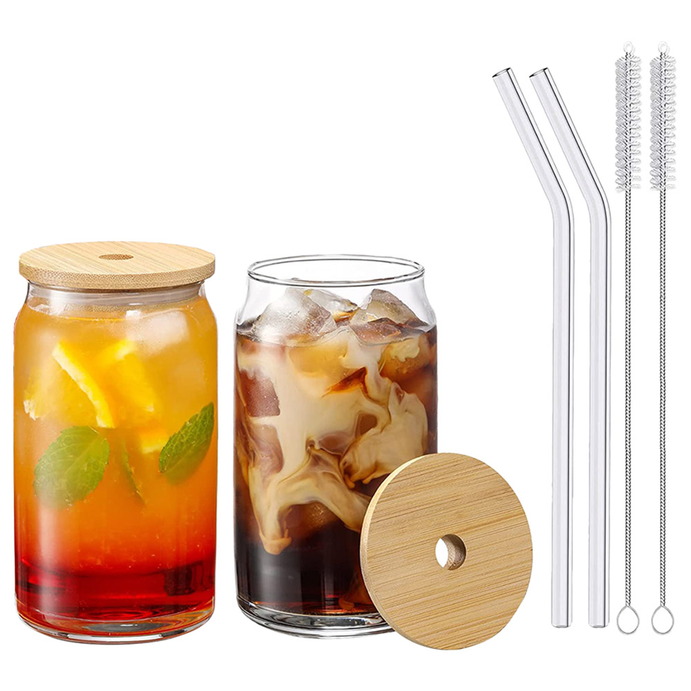 Order 1Chase - Glass Mason Jar 550ml W/ Lid, Straw & Brush - Pack of 2 ...