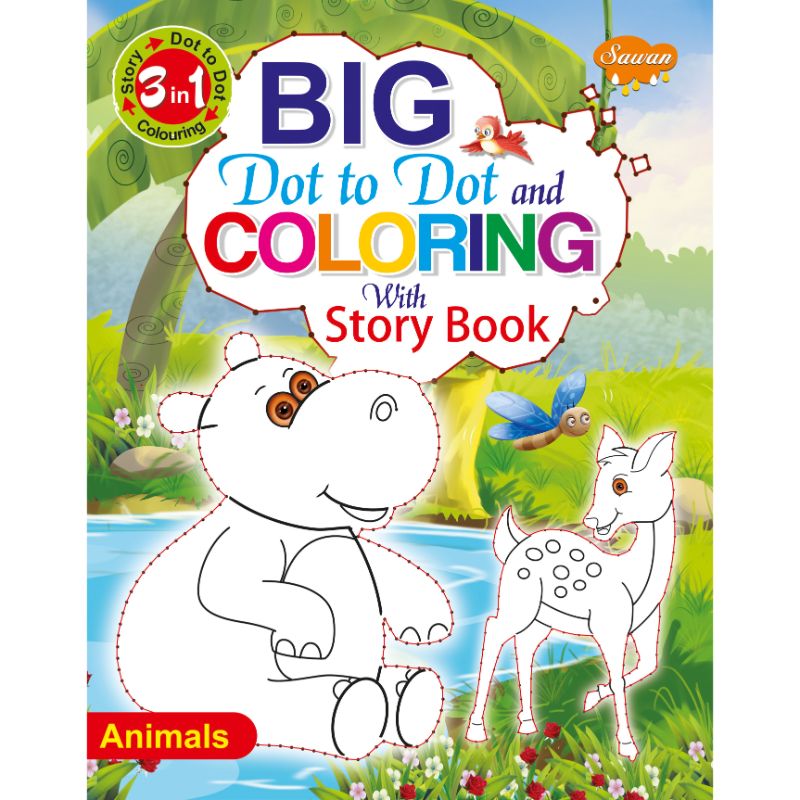 Order 3-in-1 Big Dot To Dot & Colouring With Story - Animals Now ...