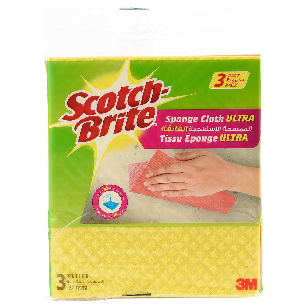 Order 3M Scotch Brite - Sponge Cloth Ultra X 3 - Yellow Now! | Jomla.ae