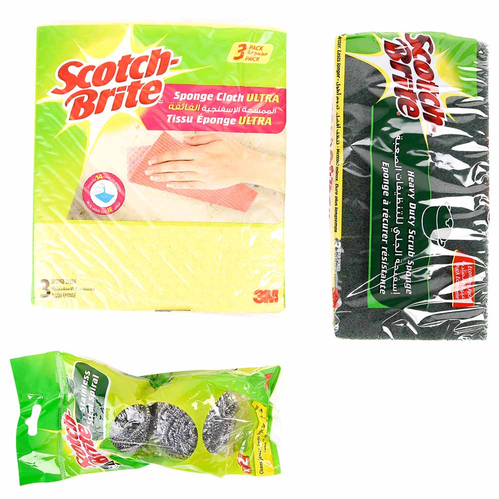 Order 3M Scotch Brite - Sponge cloth + Spiral + Scrub Sponge Now ...