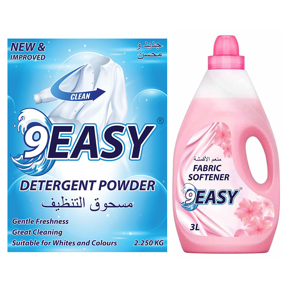 Order 9EASY Detergent Powder 2.25Kg + 9EASY Fabric Softner 3L Pink Now ...