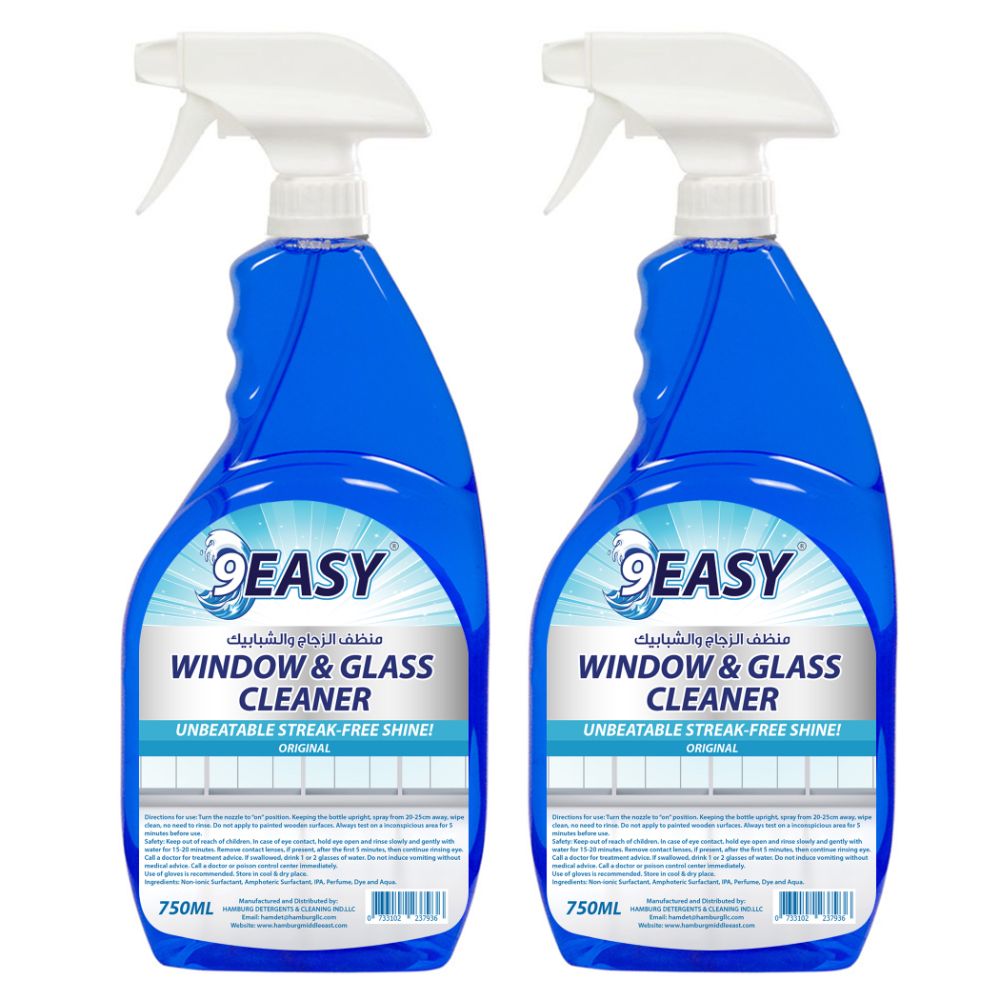 Order 9EASY - Window Glass Cleaner 750ml Pack of 2 Now! | Jomla.ae