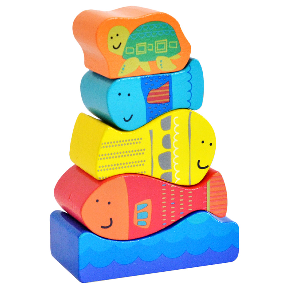 A Cool Toy - Wooden Fish Stacking Toy | Jomla.ae