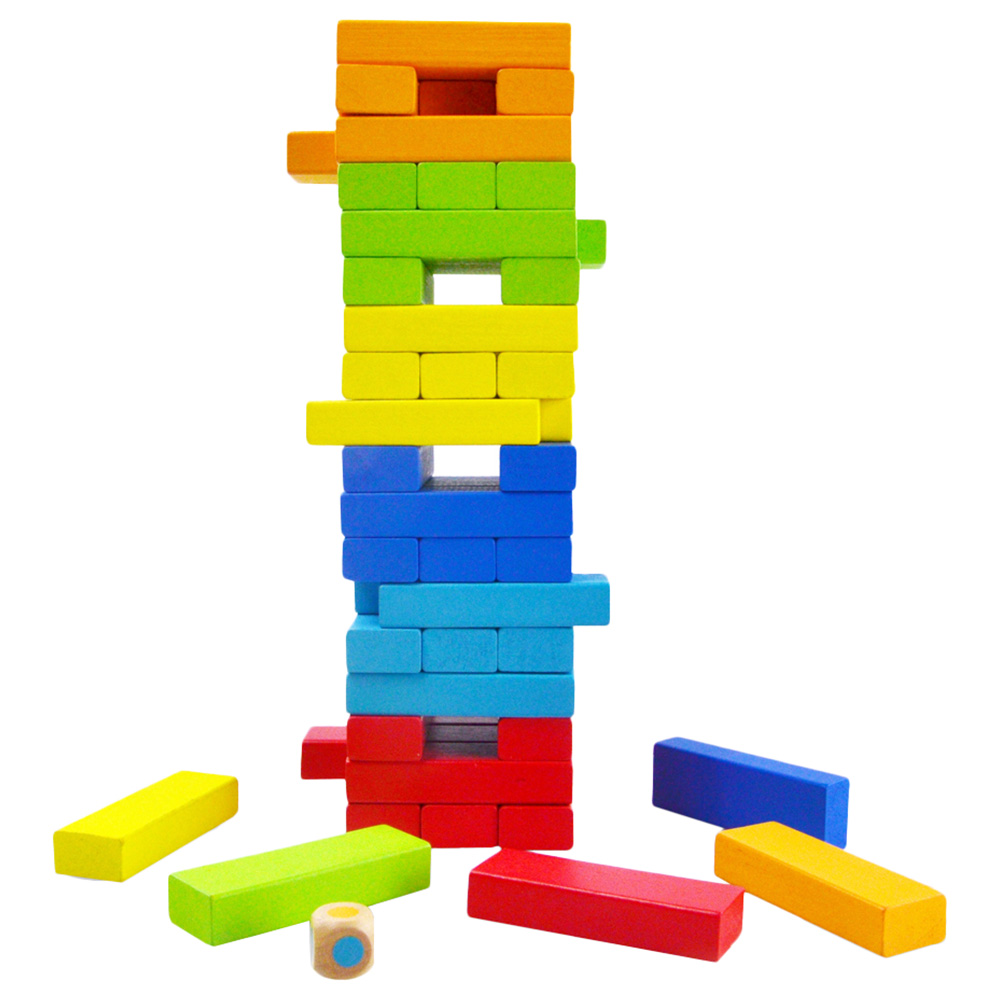 A Cool Toy - Wooden Tumble Tower - 54pcs | Jomla.ae