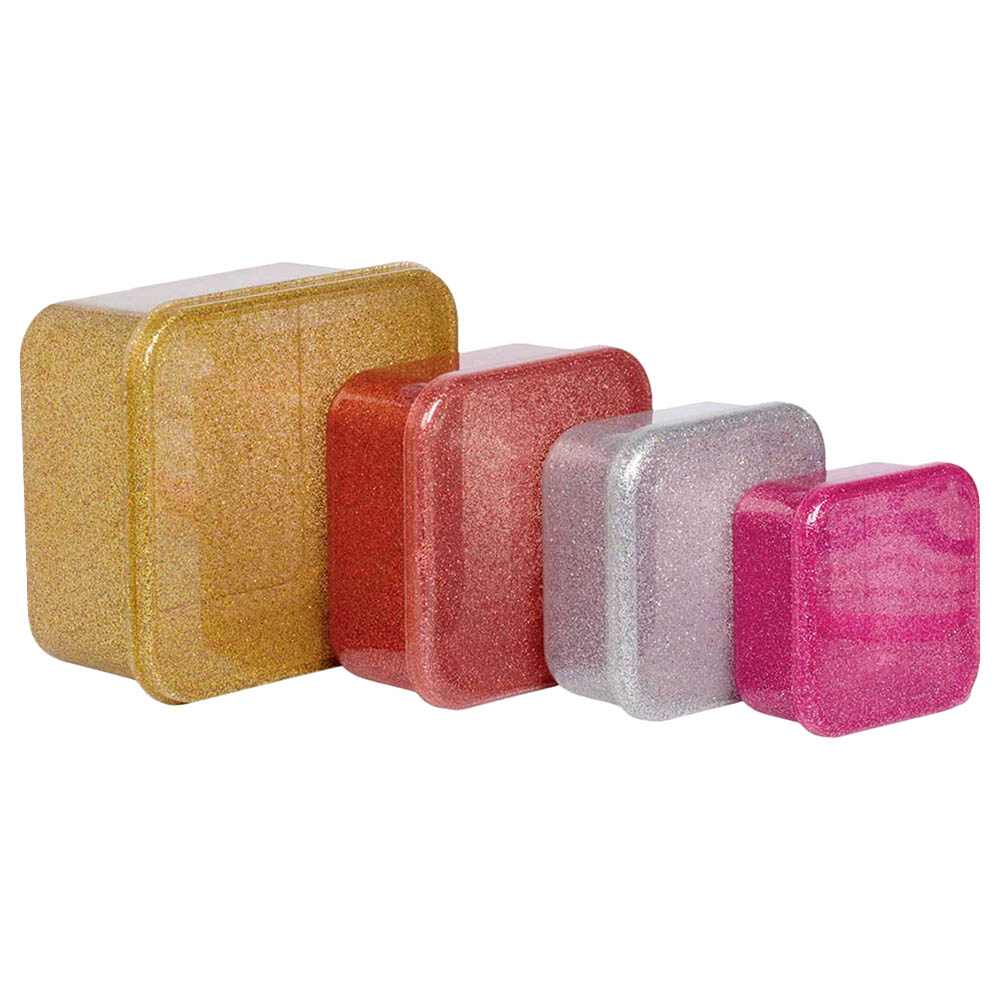 A little Lovely Company - Lunch & Snack Glitter Box Set - Gold Blush ...