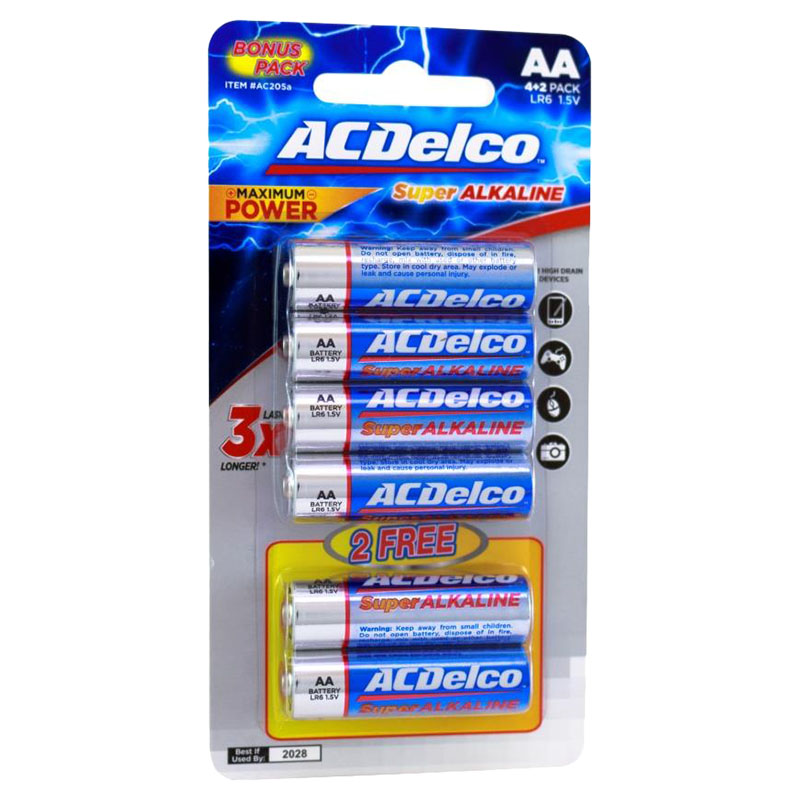Order AC Delco - Alkaline Blister Card AA Battery Pack Of 6 Now! | Jomla.ae