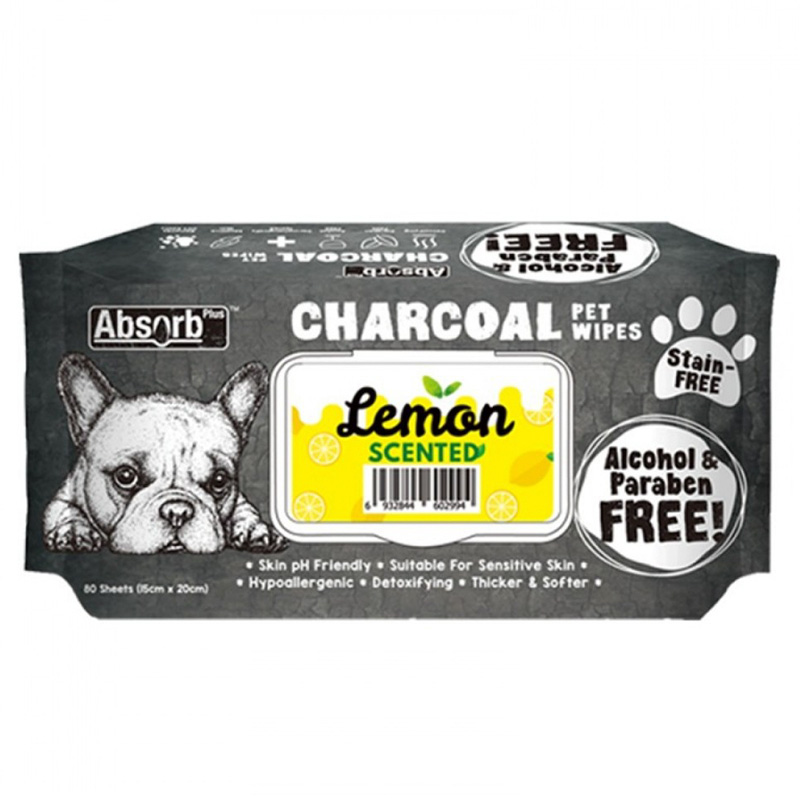 Order Absolute Pet Absorb Plus Charcoal Pet Wipes Lemon 80 sheets Now ...