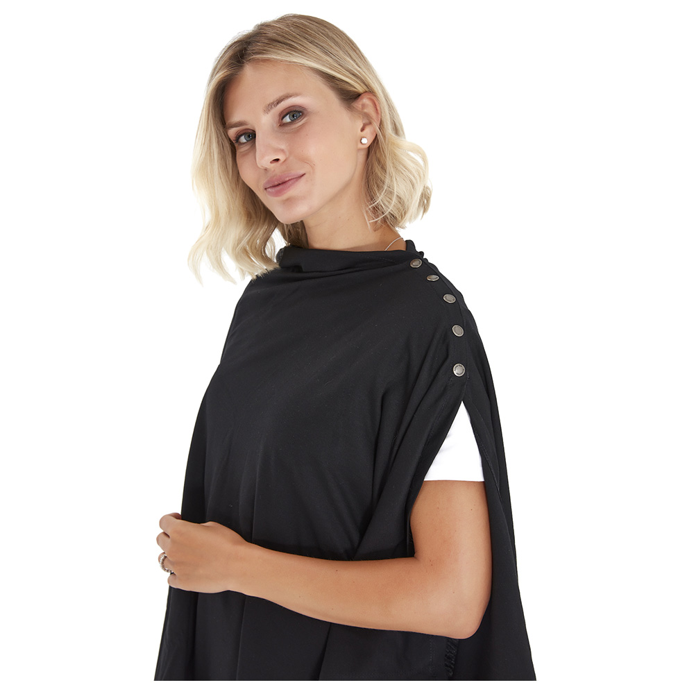 Order Accouchee - 4-In-1 Supreme Cotton Cape - Black Now! | Jomla.ae