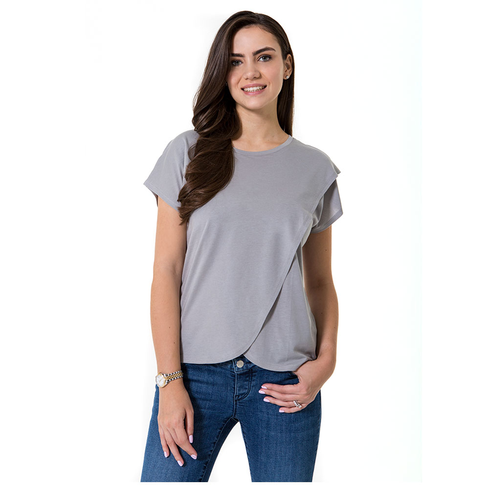 Order Accouchee - Handy Top for Pregnancy/Nursing - Grey Now! | Jomla.ae