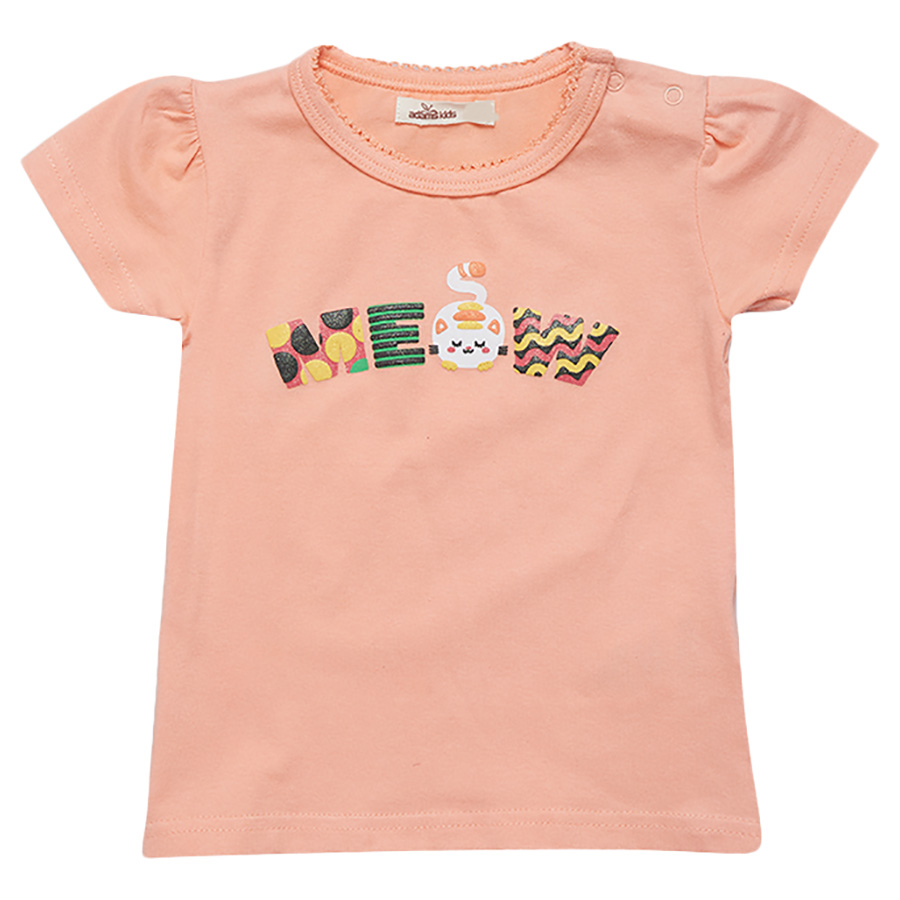 Order Adam Kids - Meow Graphic T-Shirt - Lemon Meringue Now! | Jomla.ae