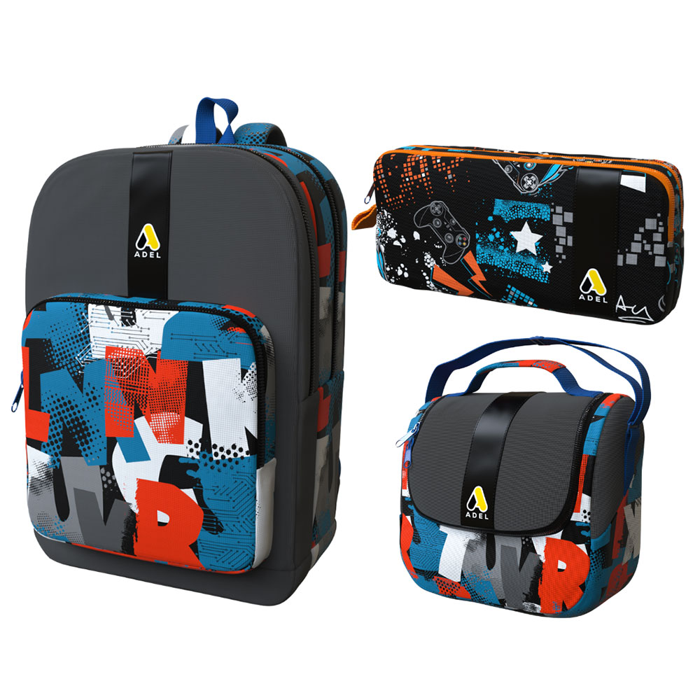 Adel - Printed School 3pc-Set - Grey | Jomla.ae