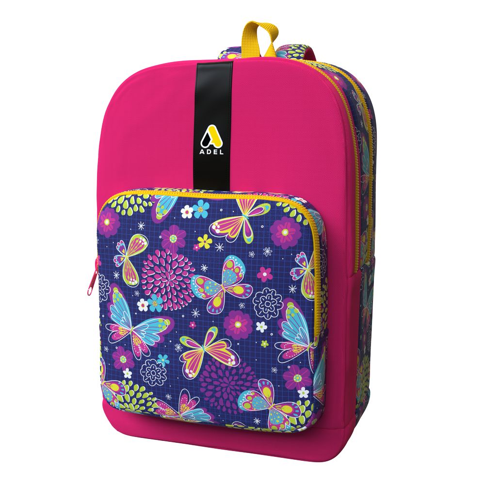 Adel - School Bag Geometry - Pink Butterfly Print | Jomla.ae