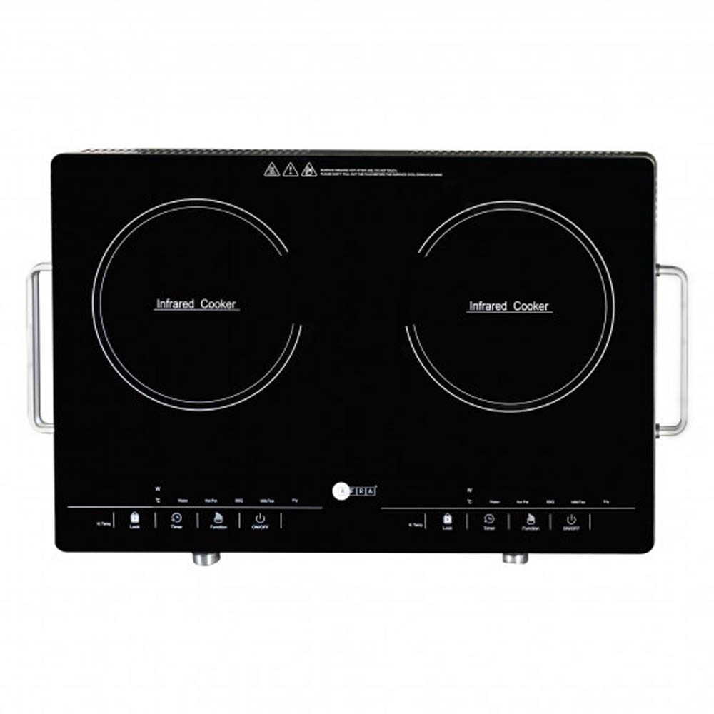 Afra - Infrared Double Cooktop W/Stainless Steel Body 3000W Black ...