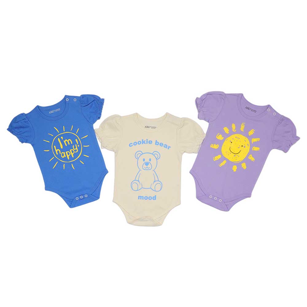Order Aiko - 3pc-Set - I'm Happy Baby Bodysuit Now! | Jomla.ae