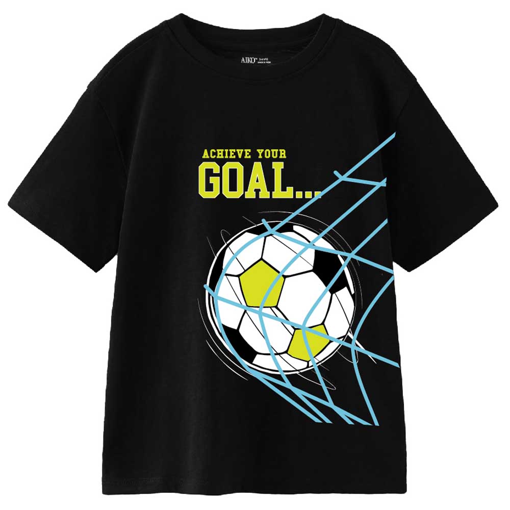 Order Aiko - Boys Stylish Achieve Your Goal T-Shirt - Black Now! | Jomla.ae