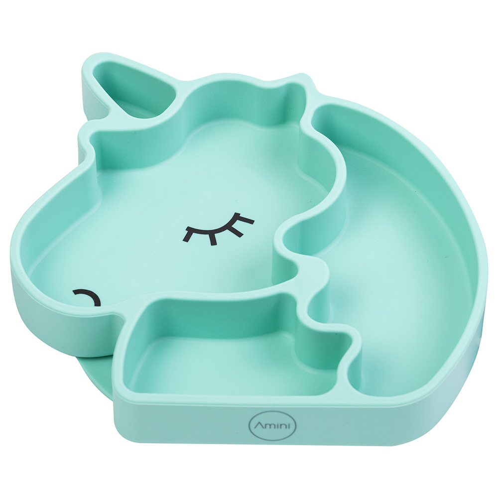 Order A'ish Home - Kids Amini Unicorn Plate - Blue Now! | Jomla.ae