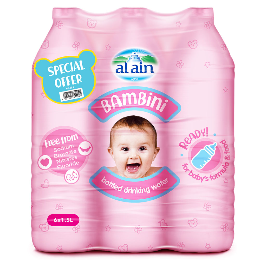 Order Al Ain Bambini Baby Water 6x1.5L Special Offer Now! | Jomla.ae