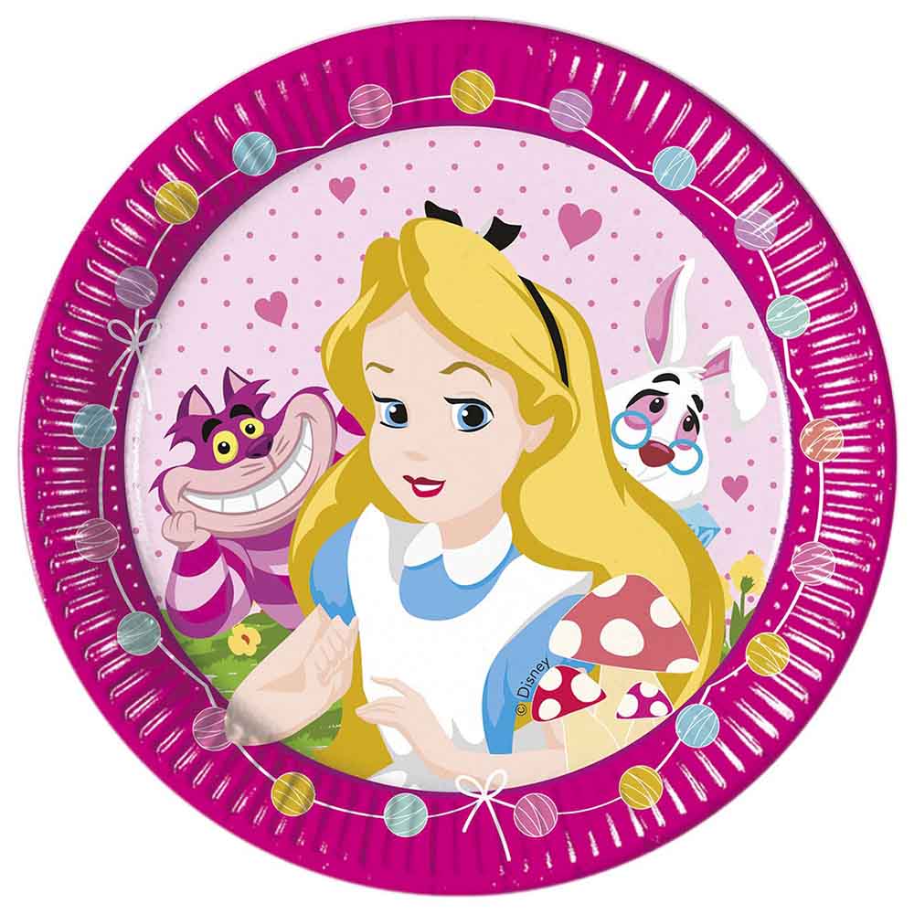 Order Alice In Wonderland Plates 9", 8pcs - Pink Now! | Jomla.ae