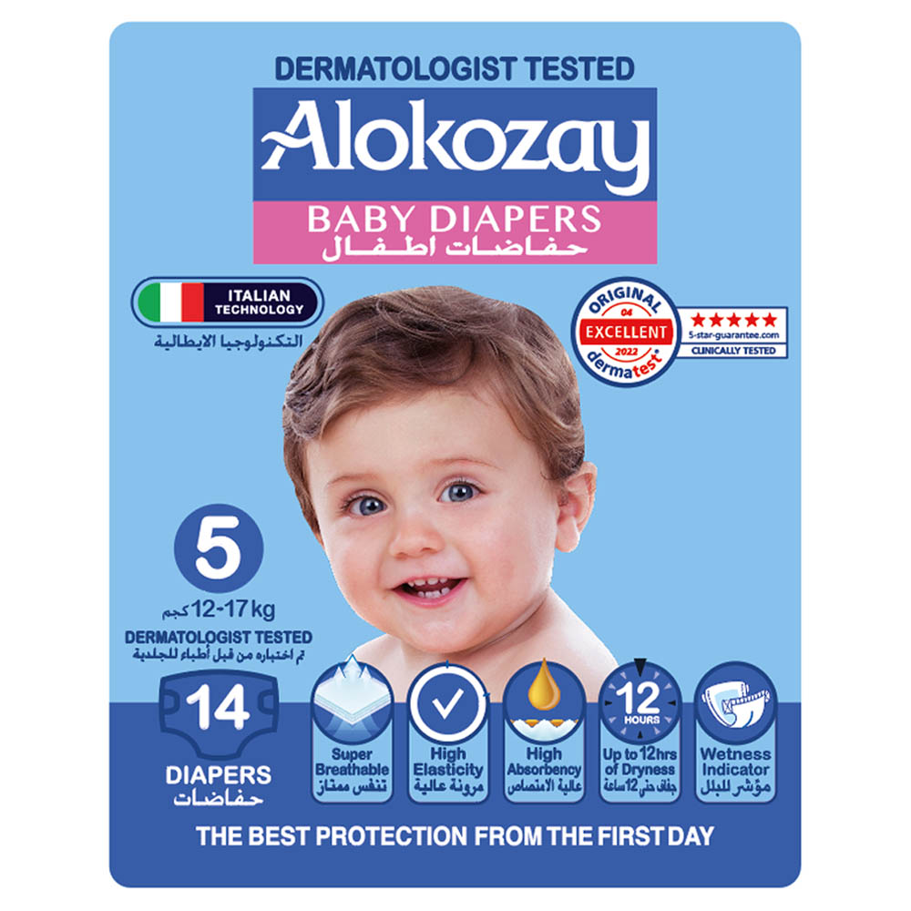 Order Alokozay - Premium Baby Diapers 12-17kg Size 5 - 14pcs Now ...
