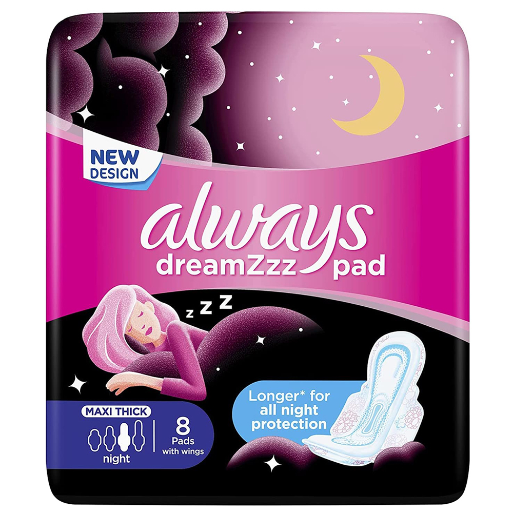 Order Always - Cotton Soft Night Sanitary Pads, 8 Count Now! | Jomla.ae
