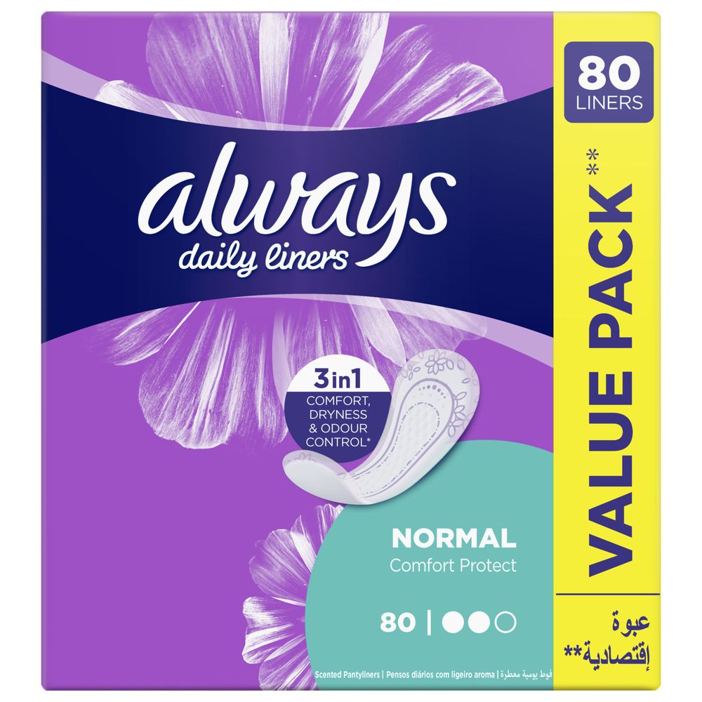 Order Always Daily Liners Comfort Protect Pantyliners, Normal, 80 Count ...