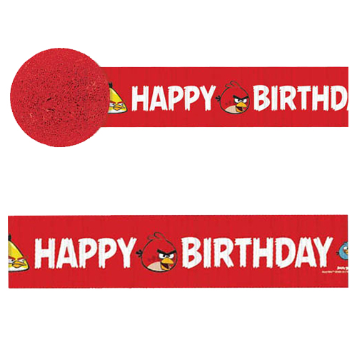 Amscan - Angry Birds Crepe Streamer 30ft - Red | Jomla.ae