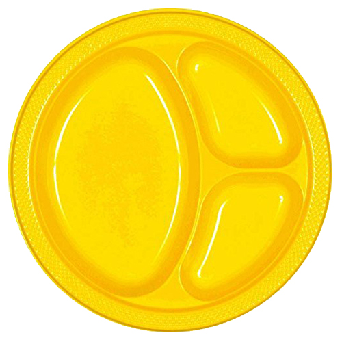 Order Amscan - Divided Plastic Plates - Yellow Sunshine Now! | Jomla.ae