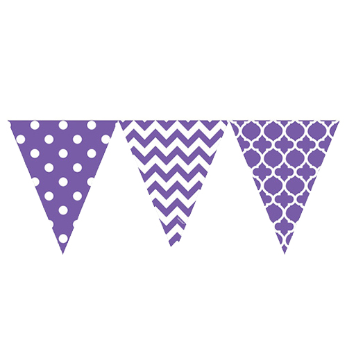 Order Amscan - Dots & Chevron Pennant Banner Large 12ft - Purple Now ...