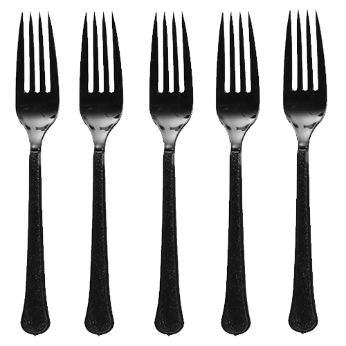 Amscan - Heavy Weight Plastic Forks 20pcs - Jet Black | Jomla.ae Amscan - Heavy Weight Plastic Forks 20pcs - Jet Black | Jomla.ae