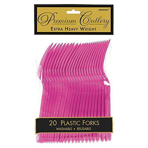 Amscan - Heavy Weight Plastic Forks 20pcs - Magenta | Jomla.ae Amscan - Heavy Weight Plastic Forks 20pcs - Magenta | Jomla.ae