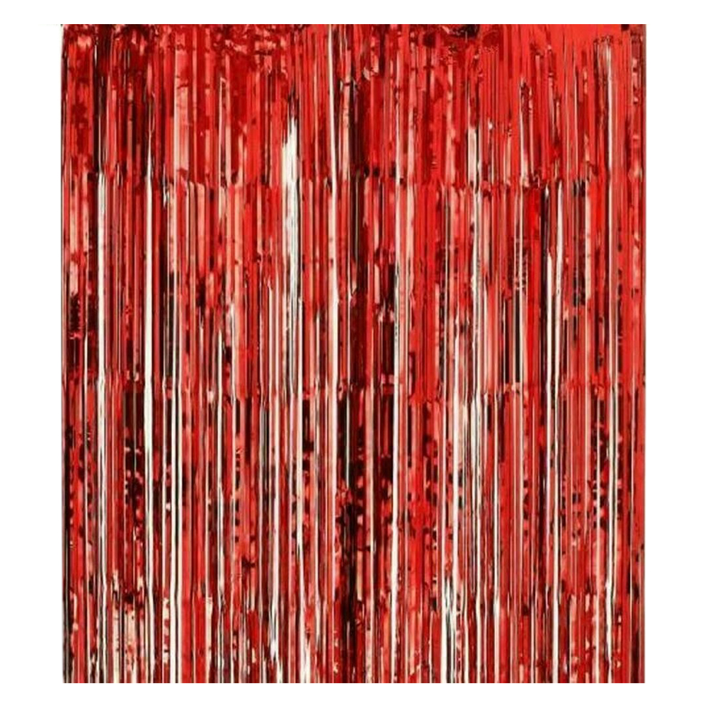 Amscan - Metallic Curtain 8 x 3ft - Apple Red | Jomla.ae