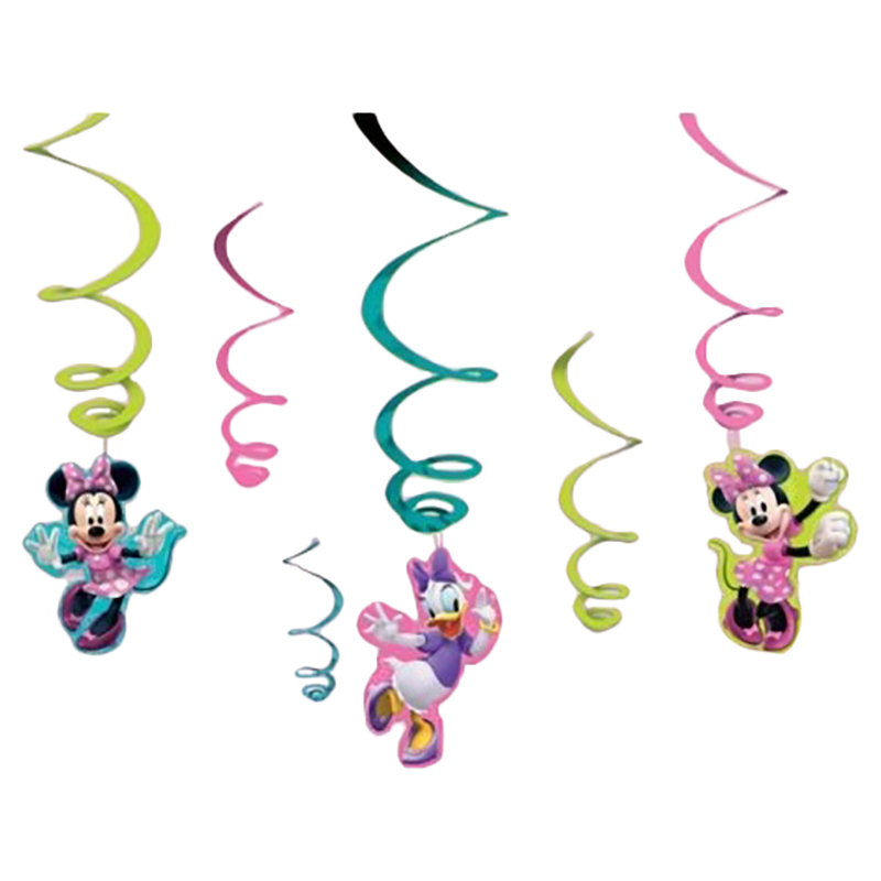 Order Amscan - Minnie Mouse Swirl Decorations 6pcs Now! | Jomla.ae