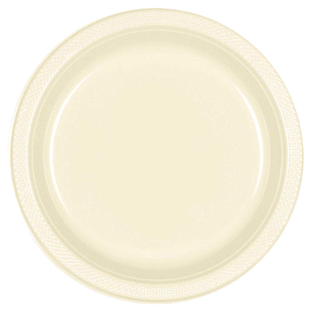 Amscan - Plastic Plates 10.25" 20pcs - Vanilla Creme | Jomla.ae
