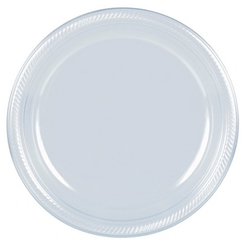Amscan - Plastic Round Party Plates 10.25" 20pcs - Clear | Jomla.ae