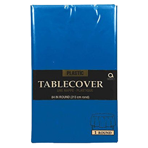 Amscan - Round Plastic Table Cover 84" - Bright Royal Blue | Jomla.ae