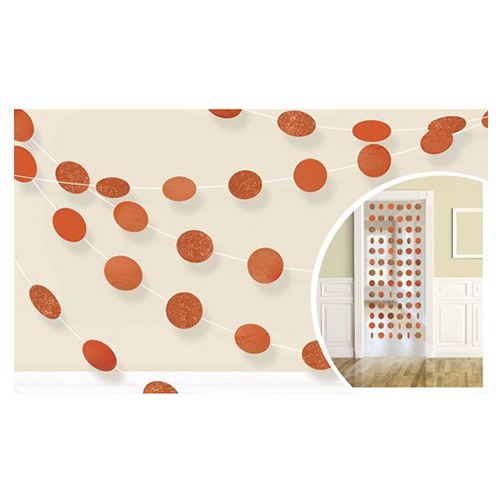 Amscan - Round String Decorations 7ft 6pcs - Orange Peel | Jomla.ae