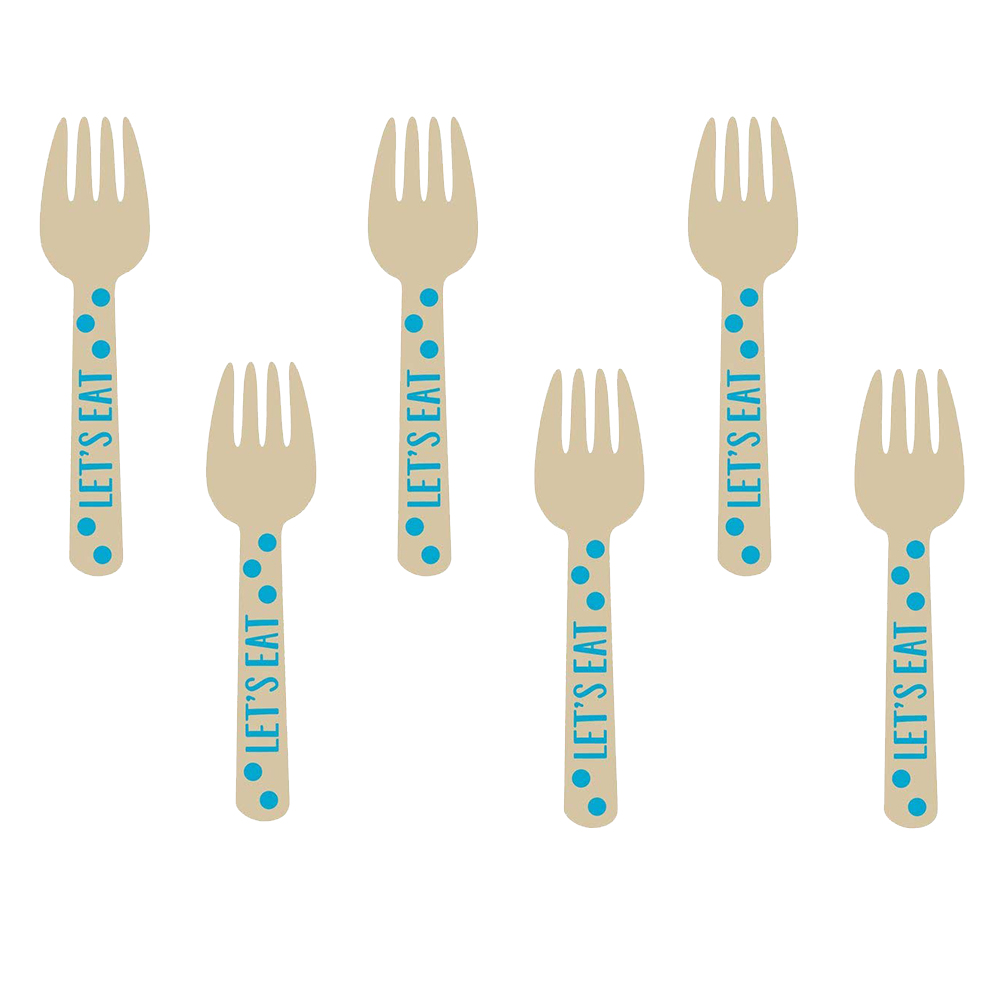 Order Amscan - Wooden Paper Forks 12pcs - Blue Now! | Jomla.ae