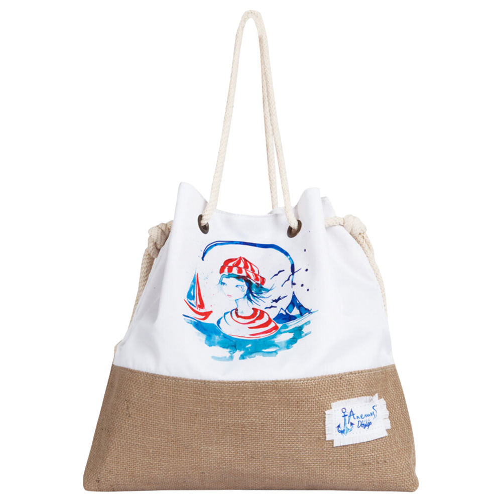 Anemoss - Sailor Girl Jute Beach Bag | Jomla.ae