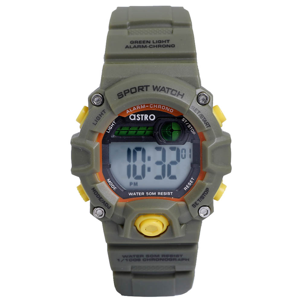 Astro Kids Digital Grey Dial Watch 37mm Olive Green | Jomla.ae