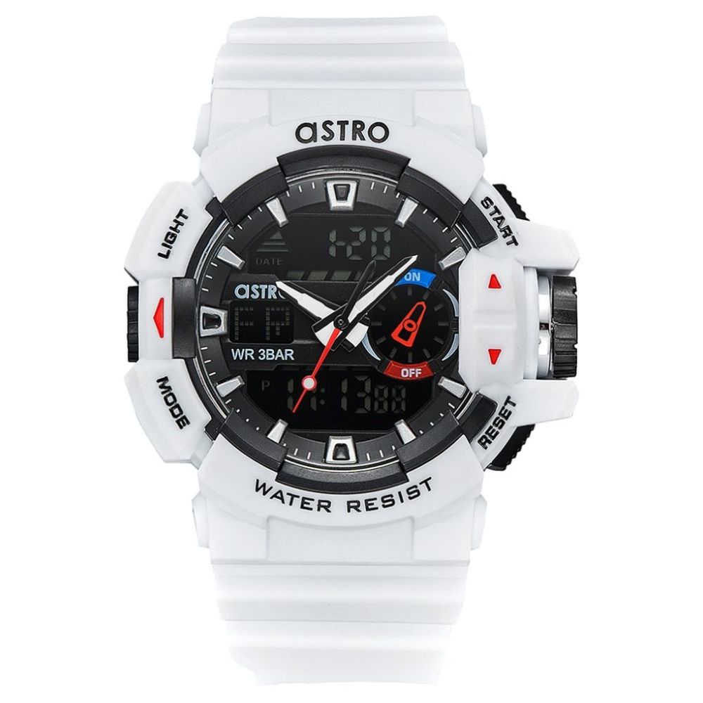 Astro - Men's Analog-Digital Black Dial Watch - 49mm - White | Jomla.ae