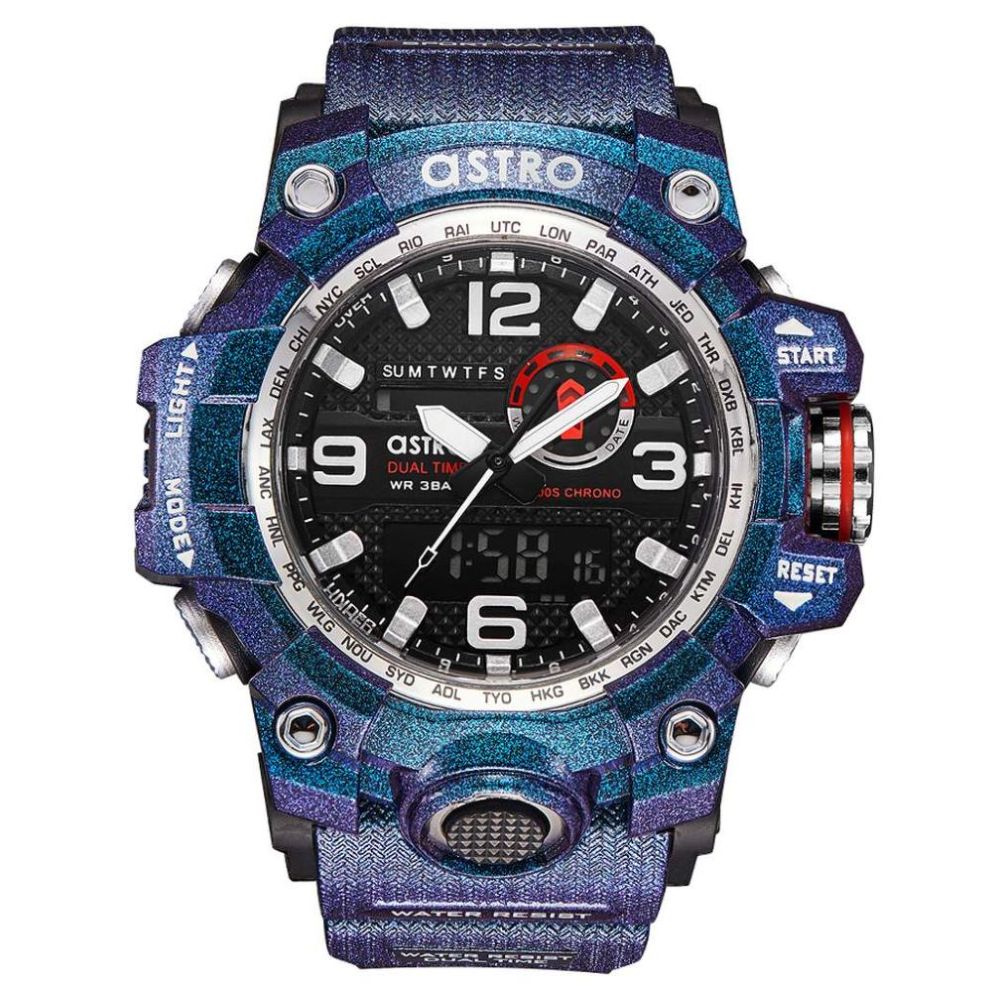 Astro - Men's Analog-Digital Dial Watch - 52mm - Black | Jomla.ae