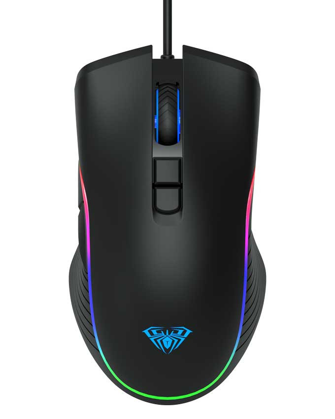 اطلب ماوس قيمنق F806 800-2400 Dpi أسود اولا Aula F806 Wind RGB Gaming Mouse W/ Rainbow Backlight ...