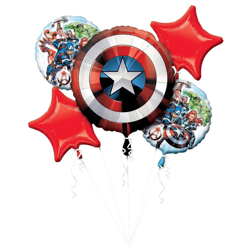 Order Avengers Shield Balloon Bouquet 5Pcs Now! | Jomla.ae
